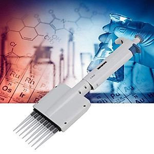 8-Channel Multichannel Pipett Adjustable Pipettor Micro Pipette High-Accurate 5-50μl + 8 Tip