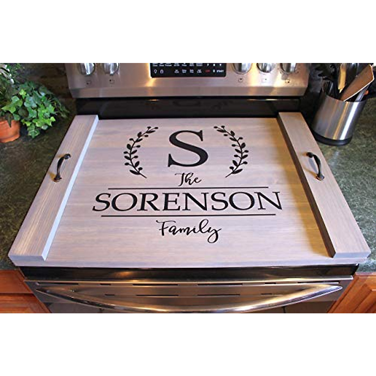 Stove top cover wood-noodle board-wood cooktop cover