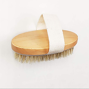 Hyshina Dry Skin Body Brush Improves Skin's Health and Beauty Natural Bristle Remove Dead Skin and Toxins Cellulite Treatment Improves Lymphatic Functions Exfoliates Stimulates Blood Circulation