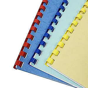 Rayson CR-12-100-M Plastic Binding Combs 1/2in. 21-Ring, 90-Sheet Capacity, Colorful Comb Binding Spines, Max. Binding A4 Size Paper (8.3"×11.7"), Box of 100