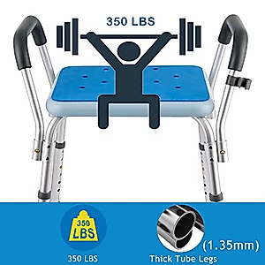 Brosive Shower Chair for Inside Shower,Shower Bench for Elderly and Disabled Heavy Duty Shower Seat Bath Chair with Arms and Back,Bathroom Chair for Bathtub Shower Chairs for Seniors for Shower Stall