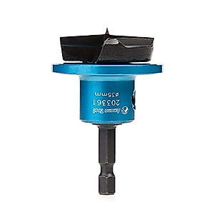 Amana Tool 203361 Carbide Tipped 2 Wing Boring Bit with Spurs with Adjustable Depth-Stop 35mm D x 1/4 Inch Quick Release Hex SHK