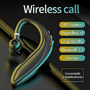 MOHALIKO Wireless Earbuds, Earbuds, Bluetooth 5.0 Headphones, Bluetooth V5 Wireless Hands-Free Unilateral Hanging Ear Headset with Microphone for Work, Home Office Black