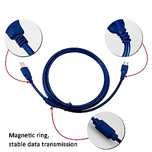 TPFOON 2Pcs Pack PS3 Controller Charger Charging Cable Sync Cord, 3M 10ft Mini USB Charge and Play Cable for PS Move/PS3/PS3 Slim Wireless Controller (Blue)