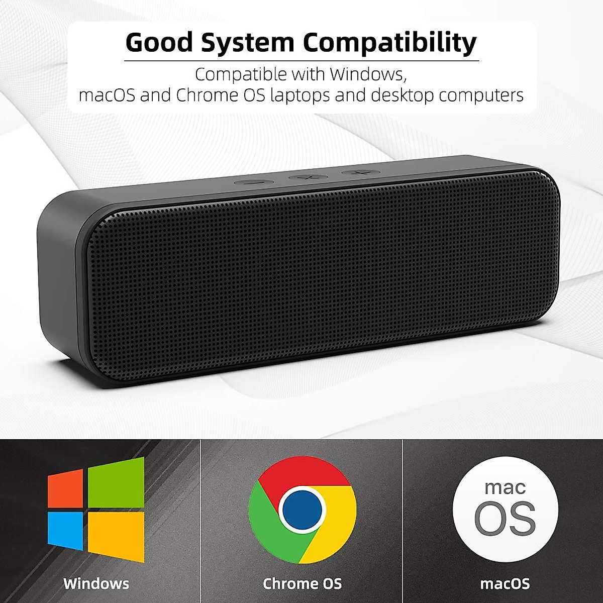 LIELONGREN [Newer] USB Computer Speaker for Desktop, Laptop Speaker, PC Speaker, Small Computer Soundbar with Hi-Quality Sound, Loud Control Volume, Rich Bass