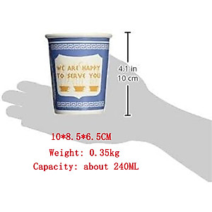 KJUYT 10 oz. Ceramic Cup We are happy to serve you” gifts women birthday gifts coffee mug get well coffee mugs, big, Blue