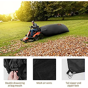 Protoiya Lawn Tractor Leaf Bag Wear-Resistant Oversized, Garden Leaf Bag, 420D Oxford Cloth Wear-Resistant Lawn Mower Grass Catcher Bag for All Lawn Mower Tractor 80 × 51 Inch