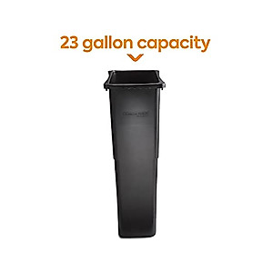 STAPLES Brighton 2625781 Indoor Trash Can Without Lid Black Plastic 23 Gal. (Bpr50718)