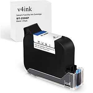 v4ink BT-2580P BENTSAI Original Solvent Fast Dry Ink Cartridge Replacement for BENTSAI Handheld Inkjet Printer BT-HH6105B2, BT-HH6105B3, B10
