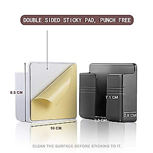 4PC Wall Mount Cell Phone Charging Holder, Black Adhesive Mobile Phone Wall Stand for Charger, Phone Holders for Shower Bed Wall