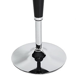 AMNOOL 24 Inch Round Bar Table High Cocktail Table Adjustable Height Margarita Cocktail Glass Shape with Round Metal Base for Living Room, Bar, Cafe (Black)