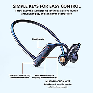 Gspmoly Wireless Bluetooth Headset Bone-Conduction Headphones Bluetooth 5.3 Wireless Earbuds Sport, Fashion Wireless Earphones Earbuds Headset for Workouts & Running