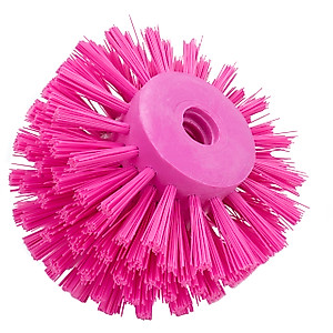 SPARTA Industrial Tank Brush Head Pipe Brush Head, Drain Brush with 3/4" Thread Hole (Handle Not Included) for Commercial Use, Plastic, 5 x 3.9 Inches, Pink, (Pack of 2)