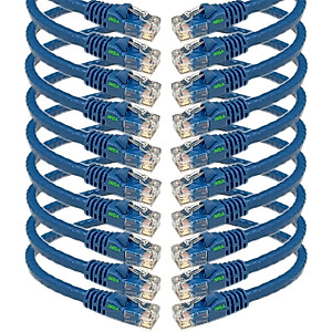 iMBAPrice UL Listed 0.5 Feet (6 inch) Cat6 Ethernet Network Patch Cable, LAN, UTP RJ45 Internet Cat 6 Cable (10 Pack) Blue, Compatible with Personal Computer