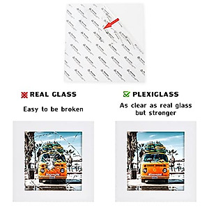 Picture Frames 4x4 White Nature Solid Wood 2 Pack for Wall Mount and Tabletop Display