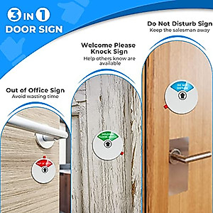 Office Door Signs, Out of Office Sign, Welcome Please Knock Sign, Do Not Disturb Sign, Office Privacy Sign That Lets Others Know Whether You're Available Or Not (4inch,Silver)