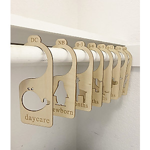 Goldenvalueable Baby Closet Dividers Wooden Animal Style for Nursery - 8PCS