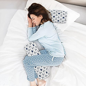 Vnurnrn Sailing Vessel Anchor Neck Support Pillow Round Neck Roll Bolster Cylinder Pillow Cervical Pillows Round Neck Pillow for Leg Knee Back Head Support for Camp Work Women Men Traveling