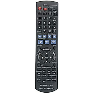 EUR7662YW0 Replace Remote Control fit for Panasonic DVD Home Theater Sound System SC-PT750 SC-PT753 SC-PT950 SC-PT1050 SC-PT953 SA-PT950 SA-PT1050 SA-PT750P SA-PT750PC SA-PT753 SA-PT950P