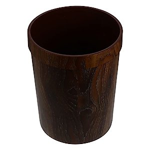NUOBESTY Plastic Trash Can Bin Wastebasket Wood Grain Garbage Container for Bathroom Kitchen Laundry Room Home Office Dorms Rubbish Box 27. 5x21. 2x21. 2 cm Coffee