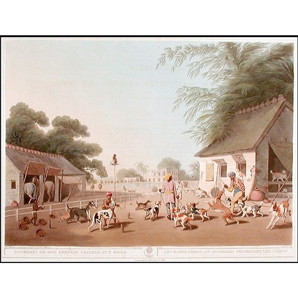 Dooreahs or Dog Keepers Leading out Dogs/Les Garde Chiens on Dooreahs Promenant les Chiens