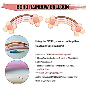 Boho Balloon Garland Blush Nude Dusty Pink Brown White Sand Long Twisting Balloons Arch Kit for Baby Shower Rainbow Birthday Party Decorations