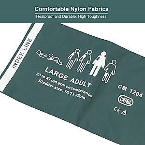 ACHETE Large Adult Replacement NIBP Cuff,Reusable BP Cuff Single Tube Without Connector for BP Machine Applicable for Upper Arm Circumference 13-18.9 Inches (33-48CM)
