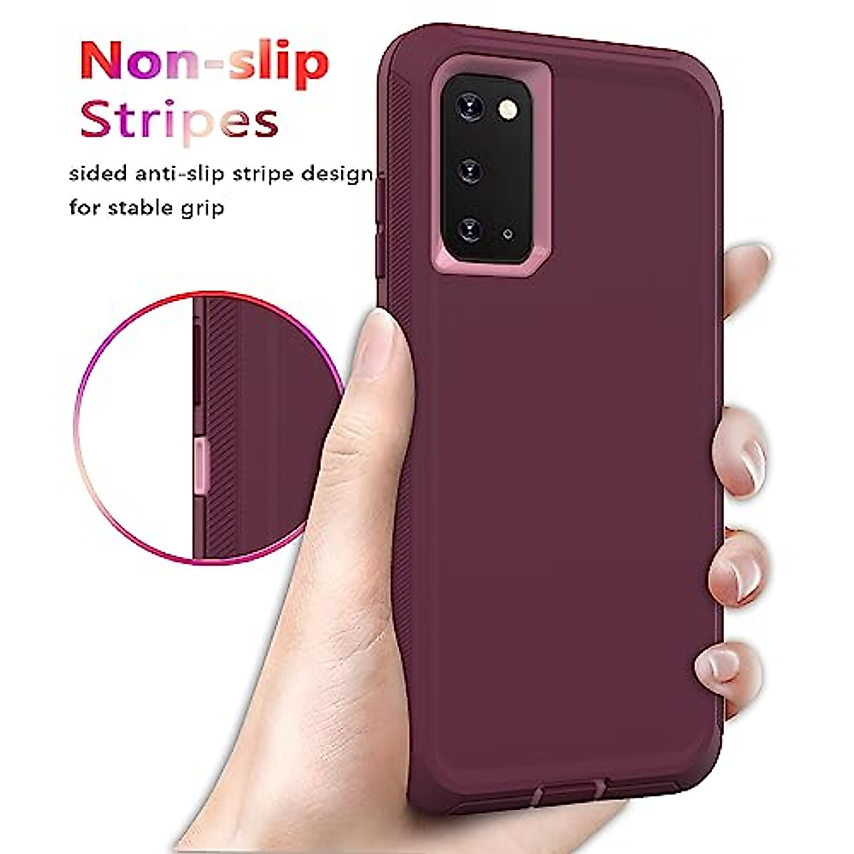 Guirble for Samsung Galaxy S20 Case,Shockproof Dropproof Galaxy S20 Case,Heavy Duty Protective for Samsung S20 Case 6.2 Inch (Purple/Pink)
