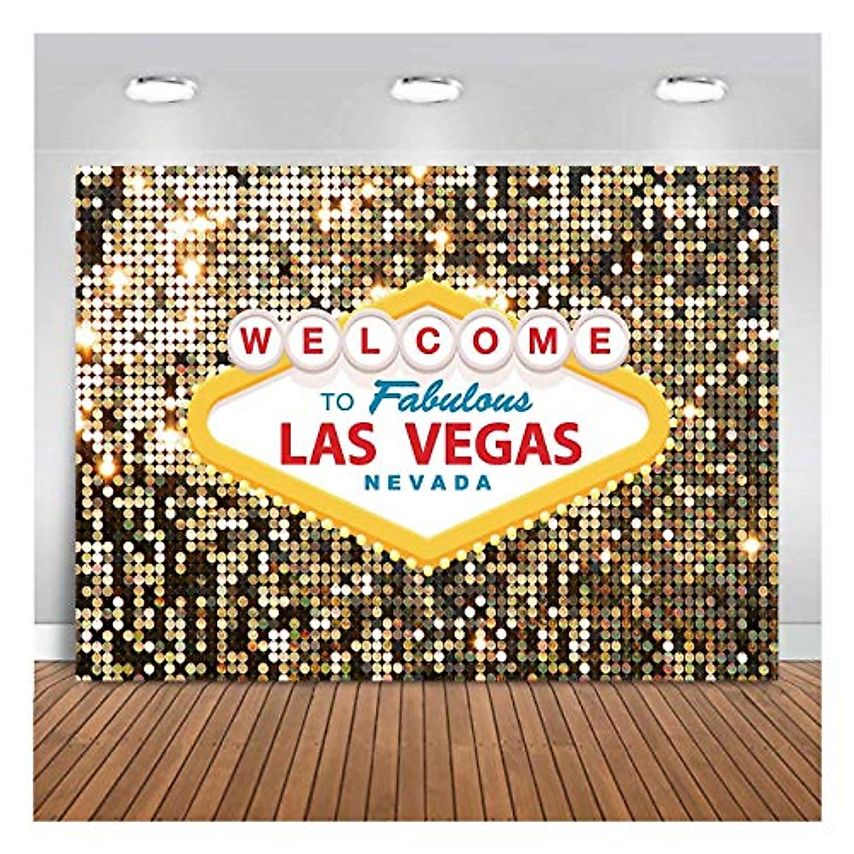 Welcome to Las Vegas Photo Background Fabulous Casino Poker Movie Themed Photography Backdrops 5x3ft Vintage Costume Dress-up Birthday Prom Ceremony Baby Shower Banner Supplies Props Vinyl