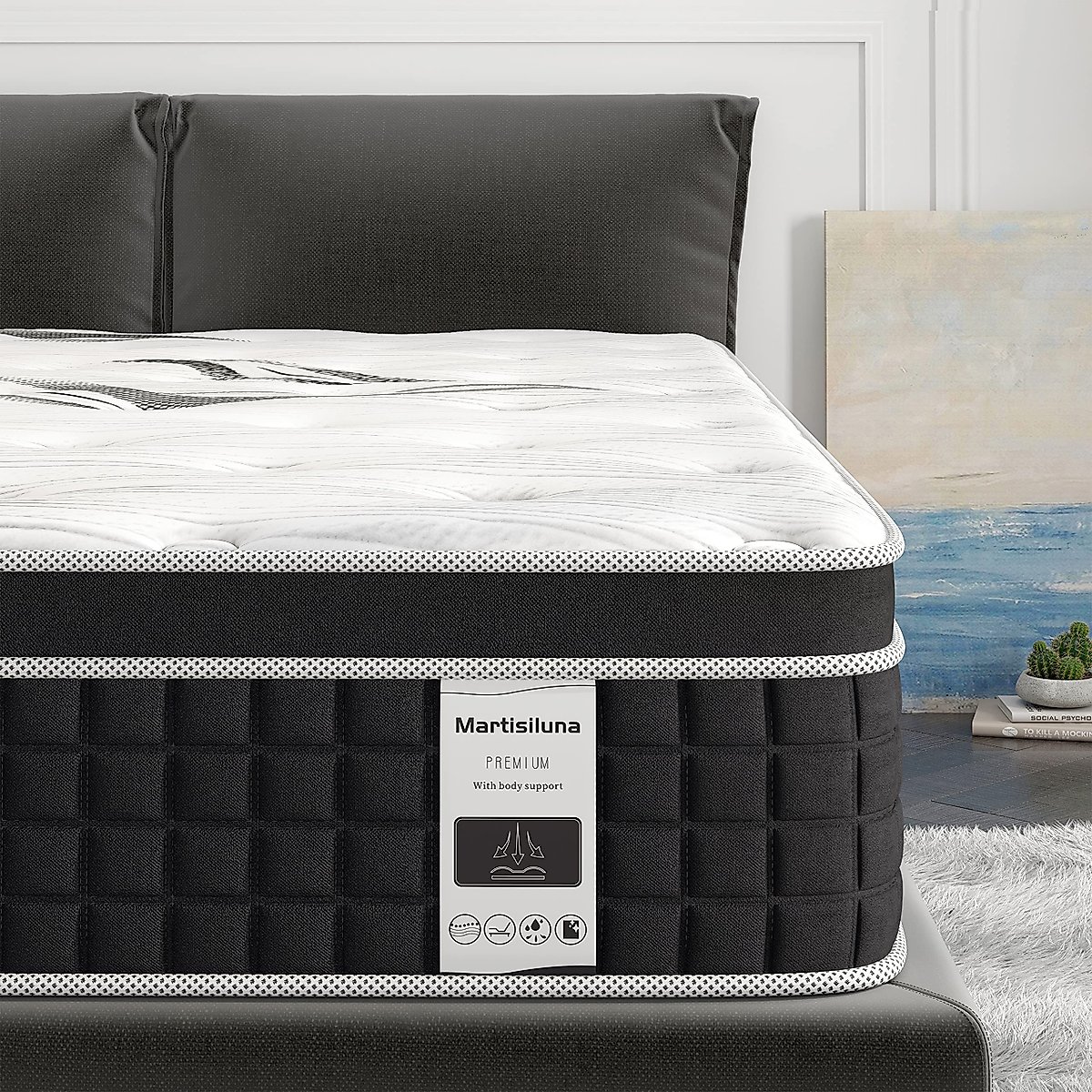 Martisiluna YM-QU 10.5 Inch Hybrid Gel Memory Foam Mattress in a Box with Individually Wrapped Coil Innerspring and Enhanced Edge Support, Twin
