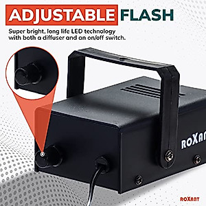 Roxant Pro Mini Strobe Light Halloween - 24 Super Bright LED Light Bulbs - Adjustable Flash Speed Control | Party Decorations | Party Lights