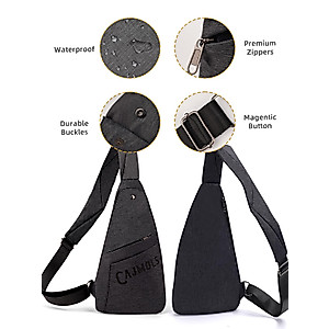 Cajmols Mens Sling Bag Anti-Theft Crossbody Bag Small Sling Bag for Mens Travel Sling Bag for Men Lightweight Hiking Casual Travel Daypacks (N-Dark Grey)