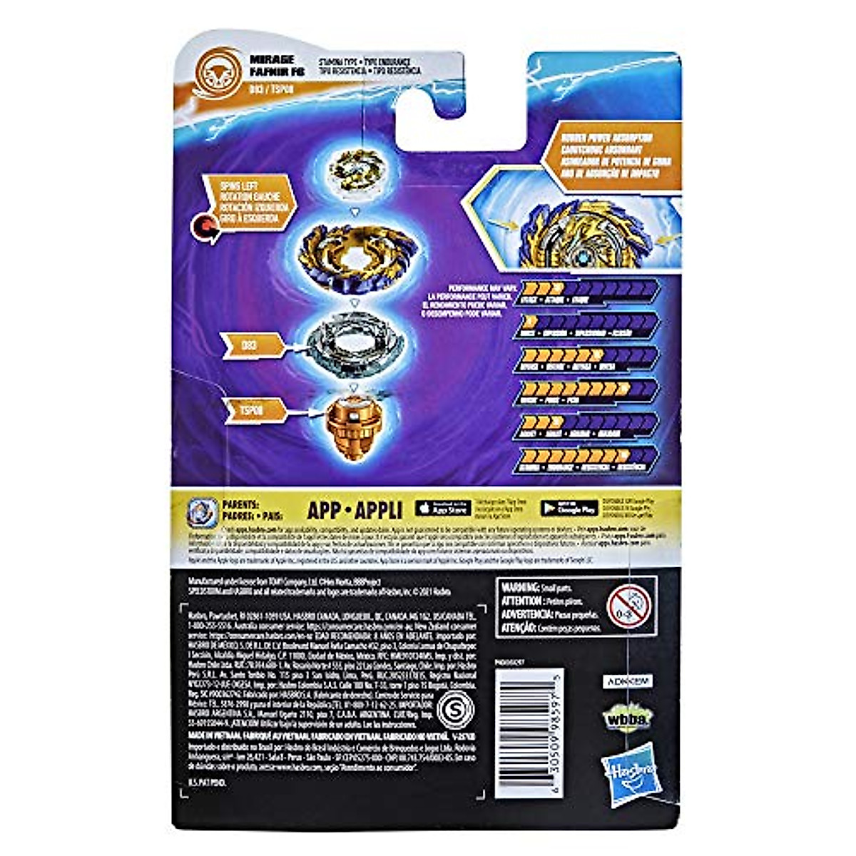 BEYBLADE Burst Surge Speedstorm Mirage Fafnir F6 Spinning Top Starter Pack – Stamina Type Battling Game Top with Launcher, Toy for Kids