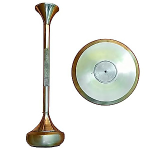 11-Inch Modern Side End Drink Table, Removable Round Top, Sleek Pedestal Base, Gold