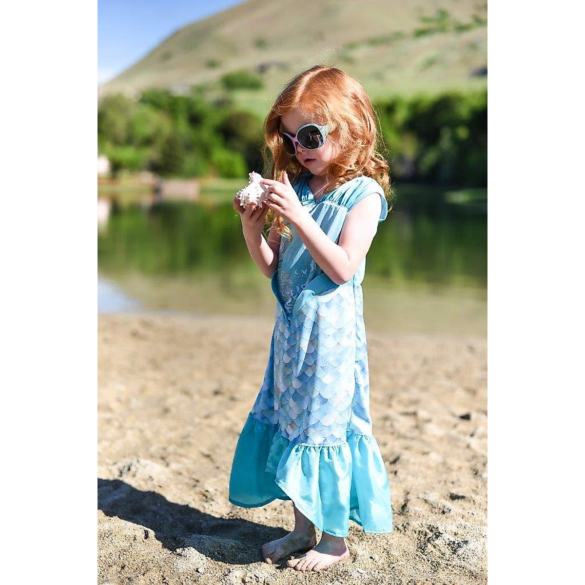 Little Adventures Mermaid Dress Up Costume for Girls (X-Large 7-9) - Machine Washable Child Pretend Play and Party Dress with No Glitter