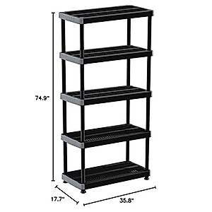 Rimax 9494 5 Shelf Storage Rack, Black
