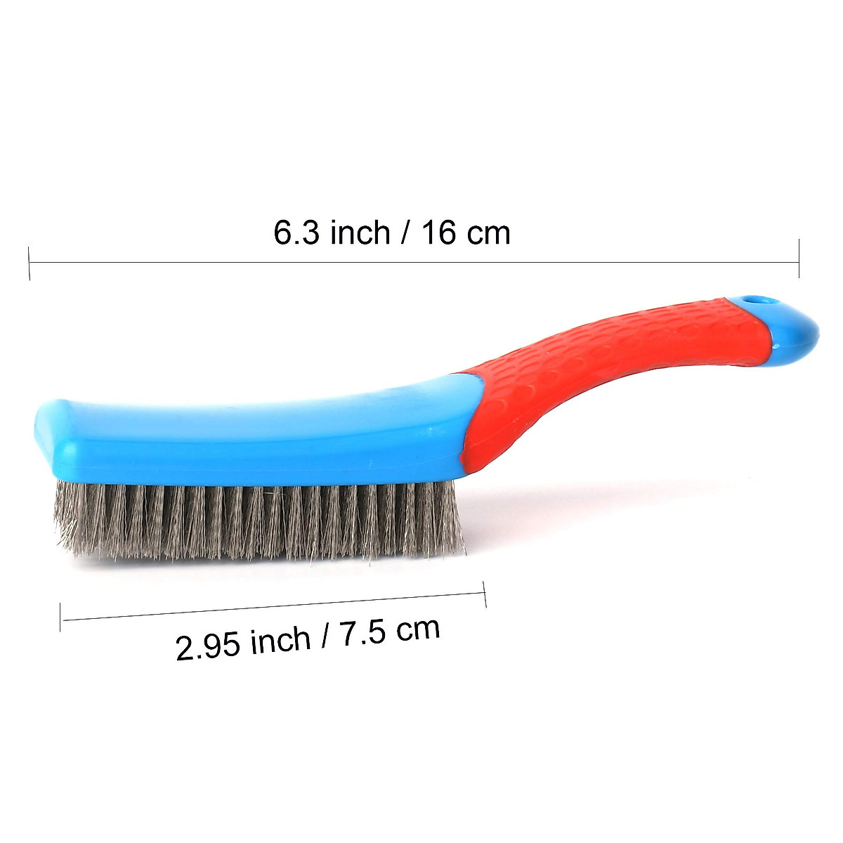 Wire Brush for Metal Paint Removal Steel Wool Scrubber with Handle Rust Stain Remover Tool Metal Bristle Brush for Cleaning Concrete Paint Remover Scrub Brush with Stainless Steel Wire Bristles