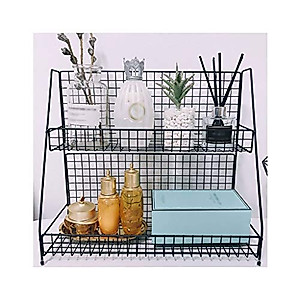 BAUBUY Estante Multifunctional Iron Art Storage Rack Desktop Storage Rack Bathroom Storage Rack Bedroom Study Office Desktop Storage Rack Storage Shelves