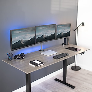 VIVO Triple 21.5 to 27 inch LED LCD Computer Monitor Desk Mount VESA Stand, Flush Wall Setup, Heavy Duty Fully Adjustable Tilt, Swivel, and Rotation, Fits 3 Screens, Black, STAND-V103C