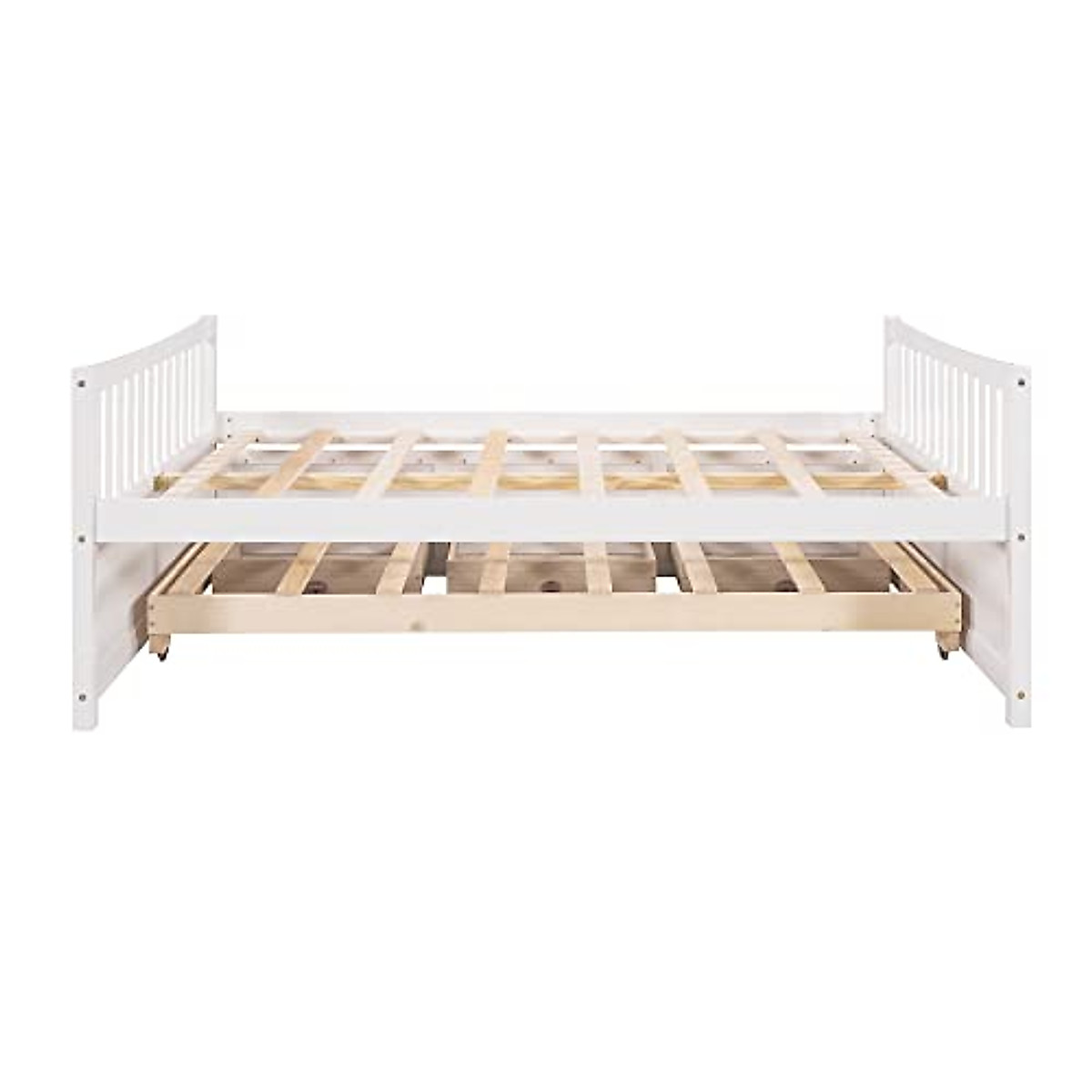 Lepfun Full Daybed with Trundle and Storage Drawers Wood Full Size Bed Frame with 3 Drawers Wooden Platform Beds for Kids Boys Girls Teens, Practical Durable Bed, for Bedroom, Apartment, White