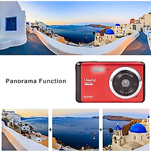 Digital Camera for Kids, 30MP Digital Point and Shoot, 1080P FHD Kids Camera, 2.8 Inch LCD Screen Rechargeable Compact Camera Vlogging Camera for Kids Teens Girls Boys Beginner Elderly (Red)