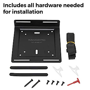 HumanCentric Universal Wall and VESA Mount, Adjustable Strap Mount for Small Computers, UPS Units, Cable Boxes, Modems and Other Electronic Devices, Mounts on The Wall or Back of a Computer Monitor