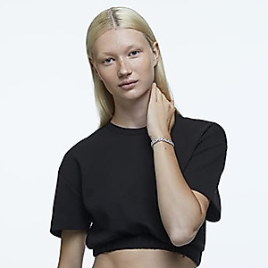 SWAROVSKI Matrix Bracelet, Pear cut Zirconia, Clear, Rhodium Finish