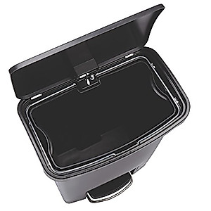 Rubbermaid Commercial Products-1883611 Streamline Slim Step-On Plastic Trash Garbage Can, 13 Gallon, Black