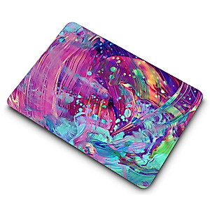 Hard Case Compatible with New MacBook Air 13 Inch Case 2020 2019 2018 Release Model A2337 M1 A2179 A1932 with Retina Display and Touch ID, Matt Plastic Hard Shell Case Cover - Green Purple