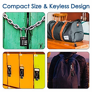 2 Pack TSA Approved Luggage Locks, Combination Travel Cable Lock, 3-Digit Waterproof Padlock, Zinc Alloy Outdoor Keyless Resettable Lock for Travel, Lockers, Bags, Backpack, Gym, Gate-by BRILLIRARE