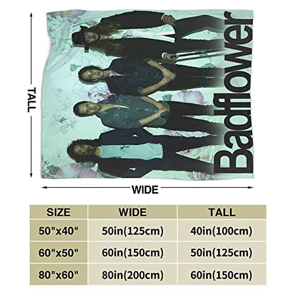 Badflower Soft and Warm Throw Blanket Ultra-Soft Micro Blanket Plush Bed Couch 50"x40"