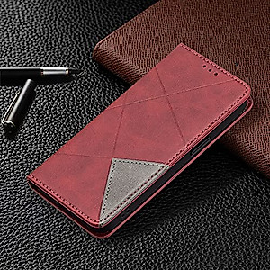 Fansipro Wallet Folio Case for SAMSUNG Galaxy A40, Premium PU Leather Slim Fit Cover for Galaxy A40, 2 Card Slots, 1 Transparent Photo Frame Slot, Easy Fit, Red