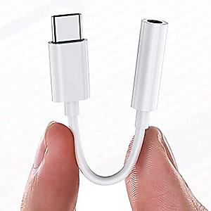 USB C to 3.5mm Headphone Jack Adapter, OKD USB C Headphone Adapter Type C to 3.5mm Aux Audio Cable Cord (White)