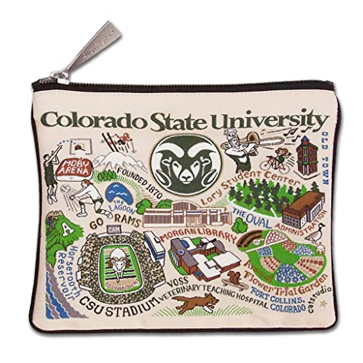 Catstudio Colorado State University Collegiate Zipper Pouch Purse | Holds Your Phone, Coins, Pencils, Makeup, Dog Treats, & Tech Tools